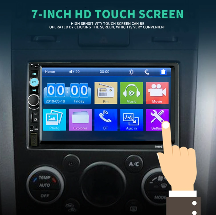 Cumpara Ecran, Player auto 7018b, 2din, negru, radio fm, camera de ...