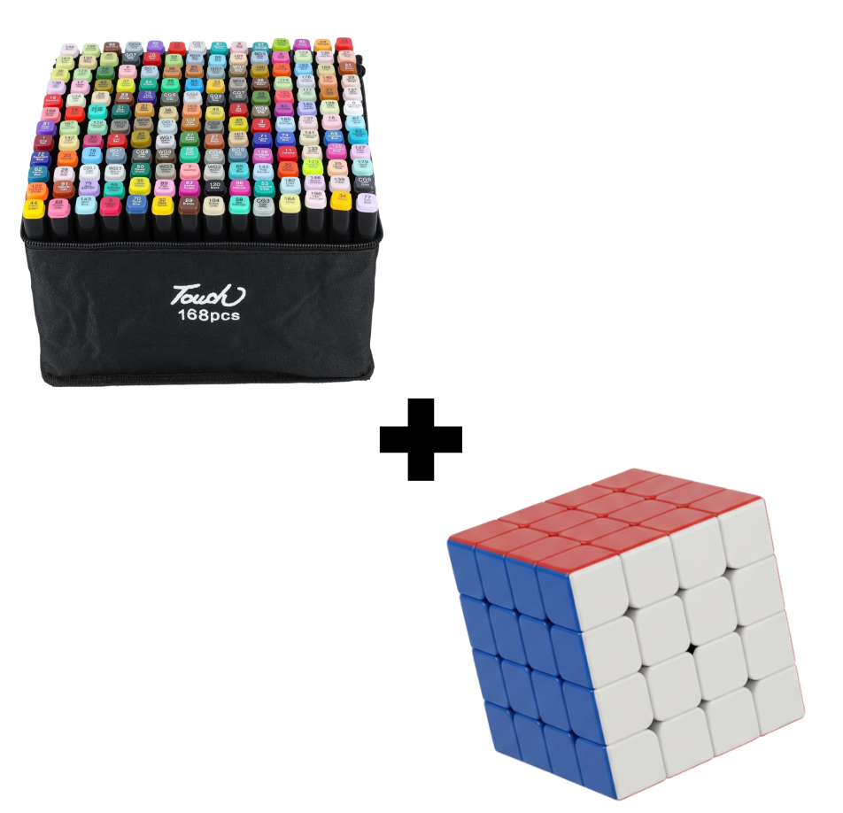 Cumpara Pachet Promotional | Set 168 Markere cu 2 Capete + Cub Rubik ...