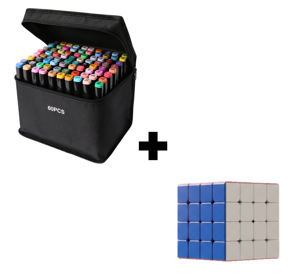 Cumpara Pachet Promotional | Set 60 Markere cu 2 Capete + Cub Rubik ...