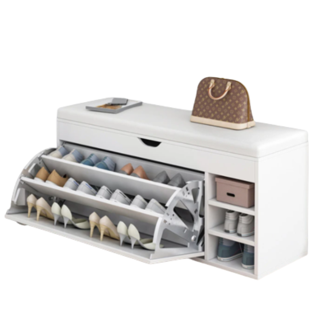 Cumpara Dulap pentru pantofi tip bancheta, 100 x 34 x 51 cm, Alb la ...