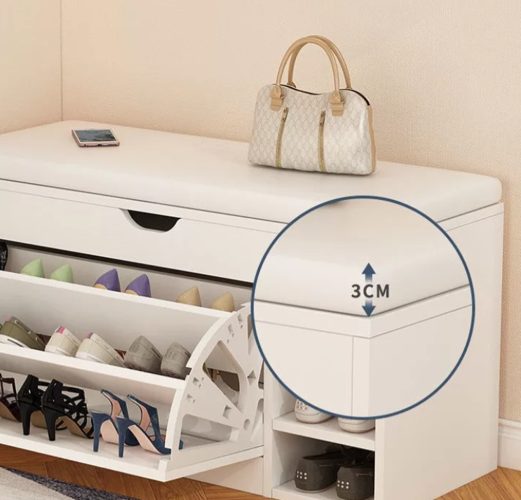 Cumpara Dulap pentru pantofi tip bancheta, 100 x 34 x 51 cm, Alb la ...