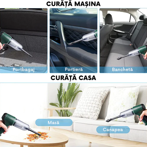 Cumpara Mini aspirator portabil 2 în 1, cu acumulator si încărcare prin ...