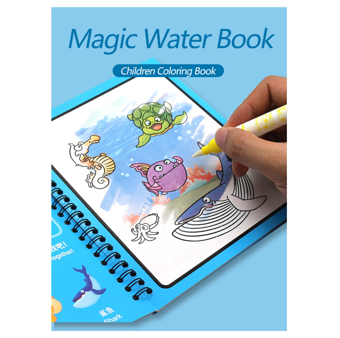 Cumpara Set 4 Carti Magice Reutilizabile de Colorat cu Apa, Magic Water ...