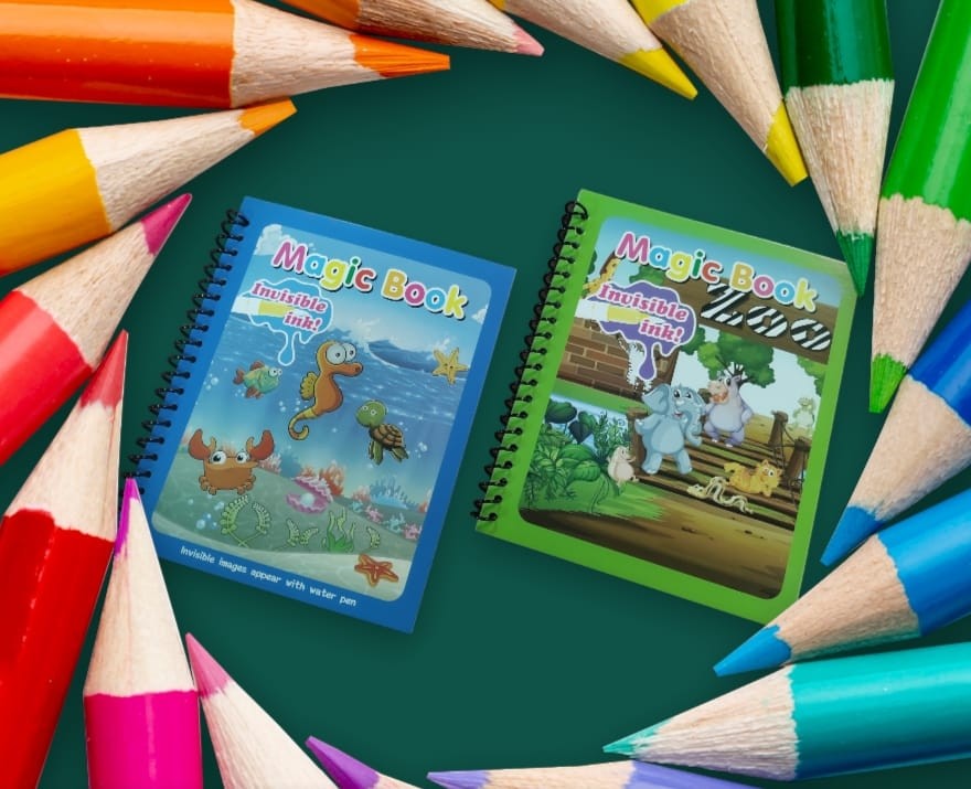 Cumpara Set 2 Carti Magice Reutilizabile de Colorat cu Apa, Magic Water ...